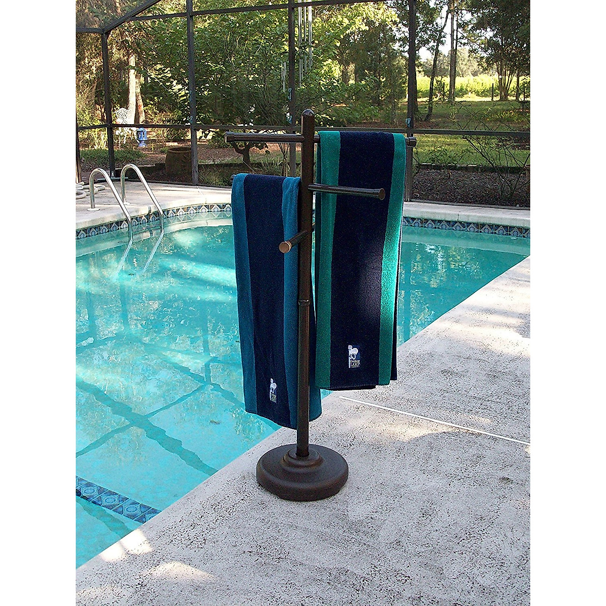 Outdoor Lamp company 401BRZ Portable Outdoor 3 Bar Towel Tree - Bronze