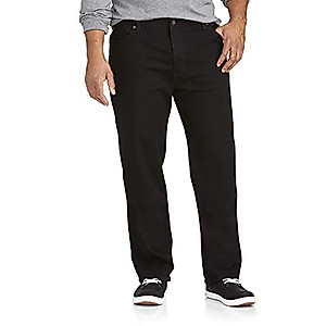 Lee Men's Big & Tall Extreme Motion Relaxed Straight Jean Black 44W x 32L