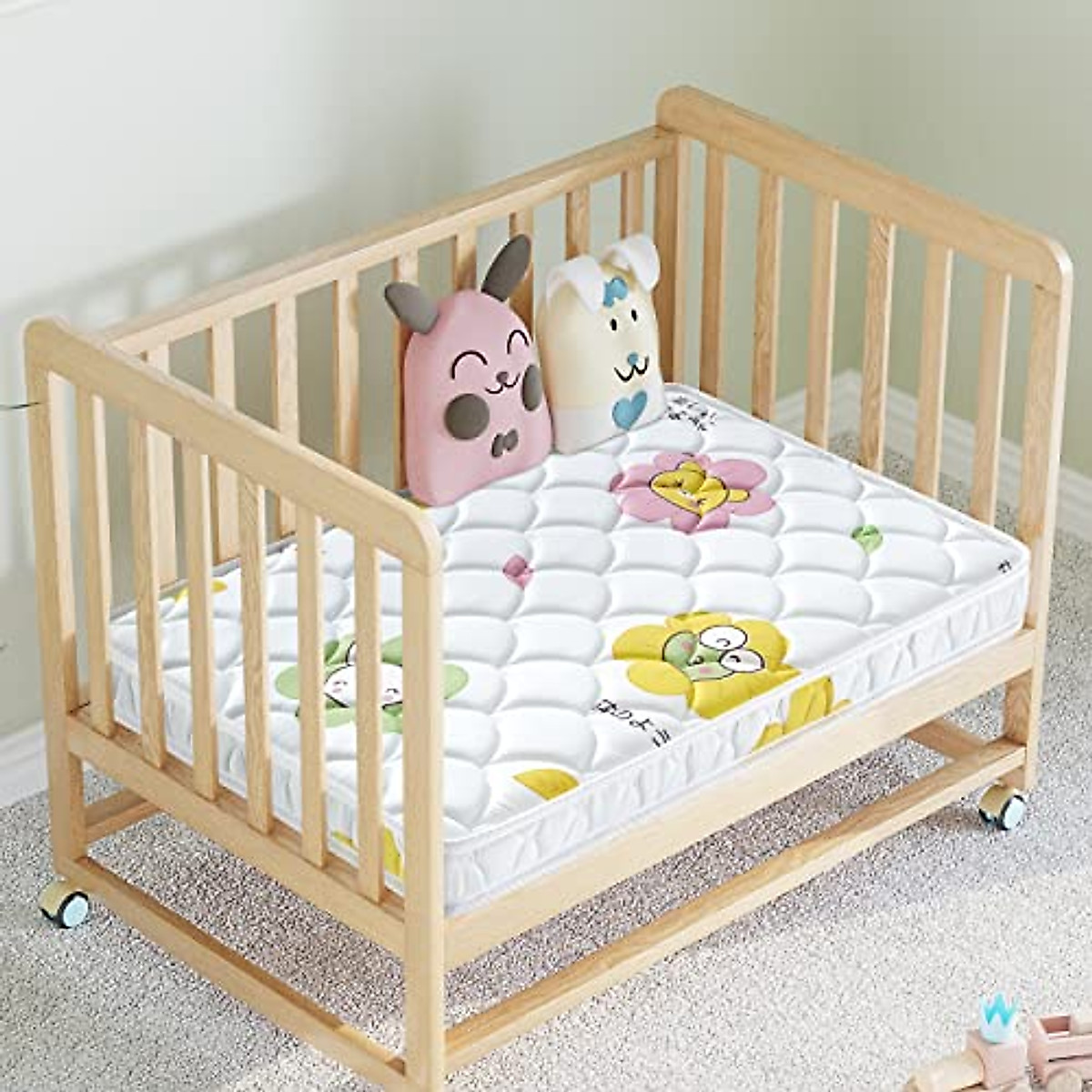 Premium Foam Mini Crib Mattress - Dual-Sided- 38x24x4 Inch- 100% Breathable, Non-Toxic, Quiet and Odorless, Hypoallergenic, Fits Most Mini Cribs