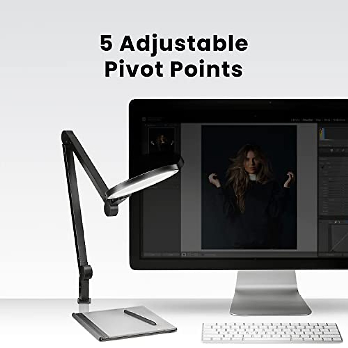 LUME CUBE Edge LED Desk Light (Pack of 2) | Remote Work Swing Arm Desk Lamp with Clamp | Video Conferencing Lighting, Zoom Webcam, Task Light, Table Lamp | Adjustable Brightness, Color Temperature