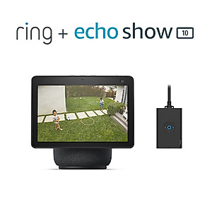 Ring Outdoor Smart Plug with All-new Echo Show 10 (3rd Gen) - Charcoal