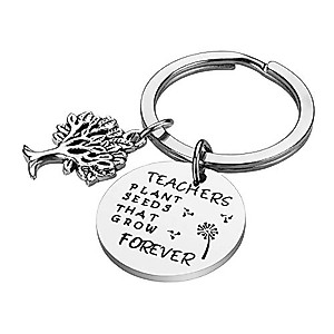 iJuqi Teacher Gifts for Women - Teacher Appreciation Gifts for Christmas Birthday, Teachers Plant Seeds That Grow Forever Teacher Keychain