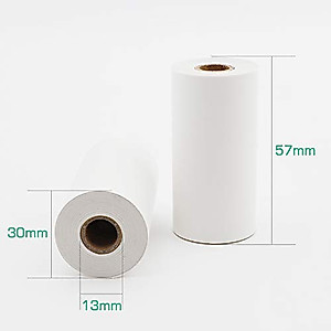 Peripage Mini Printer Photo Paper, Thermal Paper Waterproof 30 * 57mm Non-Adhesive for PeriPage/Paperang Portable Bluetooth Pocket Mobile Printer and other Mini Thermal Printer, 3 Roll,6.5m/Roll