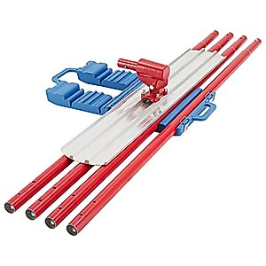 Bull Float Magnesium Concrete Float, 48 x 8" Round End Concrete Float Tool Cement Tool, Concrete Kit Bull Float with 4 Float Handle Bracket Concrete Tools Finishing（RED）