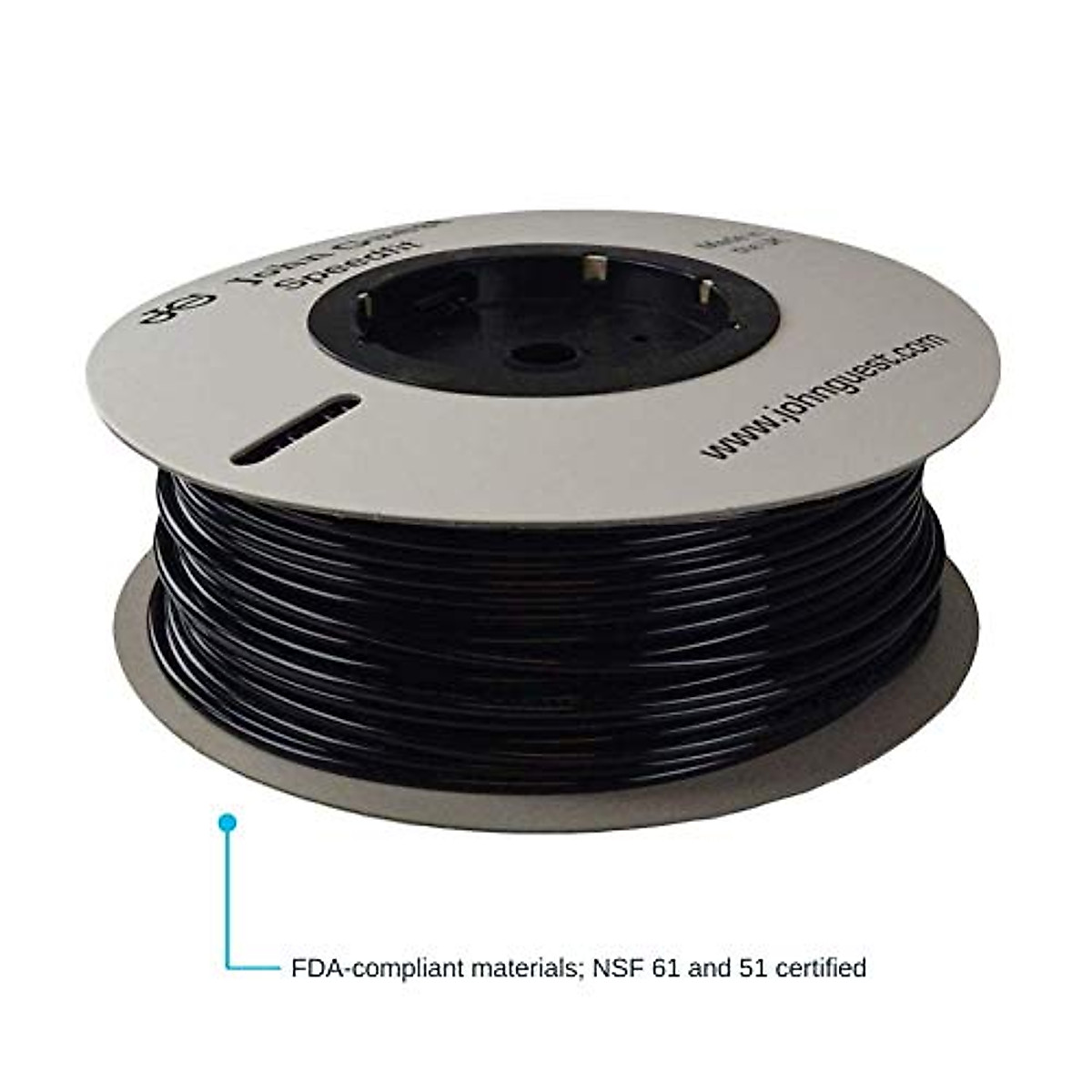 John Guest 1/4 Inch x 500 Feet LLDPE Tubing, Flexible Water Tubing for Plumbing, Black, PE-08-BI-DF-E