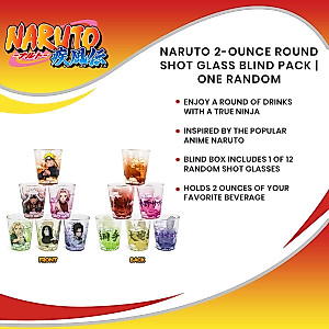 JUST FUNKY Naruto 2-Ounce Round Shot Glass Blind Pack | One Random