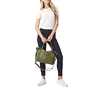 Hammitt Large Redwood Lizard Medium SATCHEL Brown Leather Bag Purse GOLD Handbag NEW