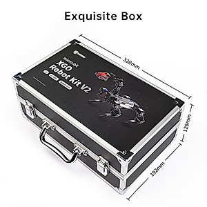 ELECFREAKS microbit Robotic Dog Xgo V2 Kit, 15 Movable Joint DIY Programmable Full Metal Bionic Robot Kit, STEM Educational Project for Open Source Hardware(without Micro:bit)