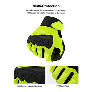 INBIKE Mountain Bike Gloves for Men Knuckle Guard Padded Men's Cycling Gloves Breathable for MTB Motocross Racing Dirtbike