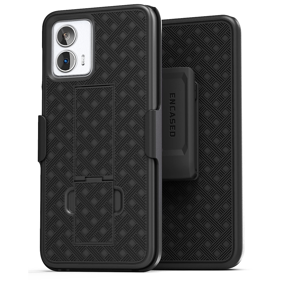Encased DuraClip for Moto G 5G 2023 Belt Clip Case, Slim Phone Case with Holster (Motorola G 2023) Black