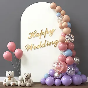 CANKOO 7.2FT Wedding Arch Backdrop Cover, Spandex Fitted Arch Cover for Round Top Chiara Backdrop Stand, Arch Backdrop Stand Cover for Birthday Party Decoration (Ivory White)