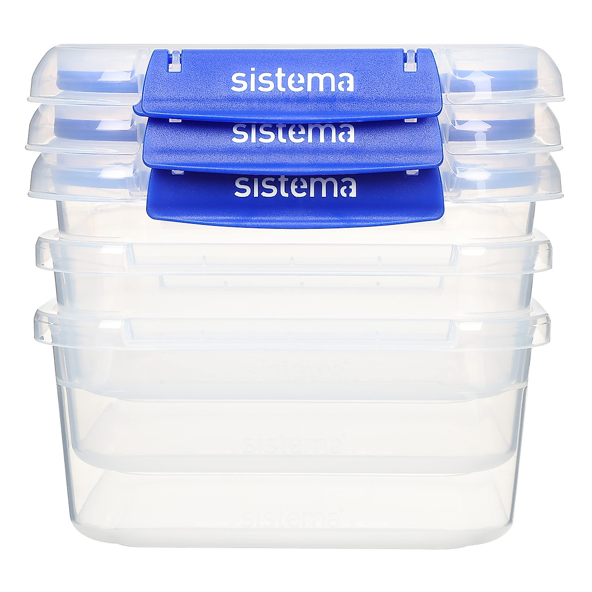 Sistema KLIP IT Plus Food Storage Containers | 1.15L | 3 Piece Airtight Containers Set | Leak-Proof Seal | Easy Locking Clips | BPA-Free