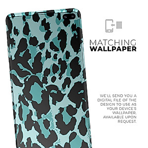 DesignSkinz Vector Hot Turquoise Cheetah Print Protective Vinyl Decal Wrap Skin Cover Compatible with The Samsung Galaxy S20 (Screen Trim & Back Glass Skin)