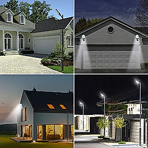 Totexil Solar Street Light, 4 Pack 196 Led Wireless Remote Control Solar Outdoor Lights, IP65 Waterproof Motion Sensor Security Solar Flood Lights with 3 Modes for Garden Street Patio Deck Garage Path