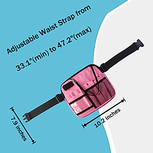 Nurse Fanny Pack for Women,qozabualy Utility Belt Bag Multi Compartment with Medical Tool Pockets, Nurse Accessories for Work & Nursing School Essentials（Pink）