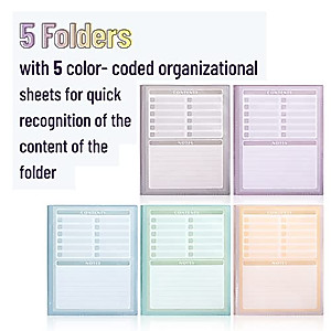 Mr. Pen- Plastic Folders with Clear Front Pocket, 5 pcs, Pastel Colors, Pocket Folders, Plastic Folders for Documents, Plastic Folders with Pockets, File Folders with Fasteners, Folder with Pockets