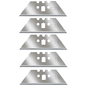 ALLWAY RKB5 3-Notch Carbon Steel Utility Knife Blades, Sharp Point, 5 Pack