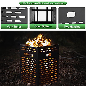 Aoxun Smokeless Fire Pits, 88 in Wood Burning Portable Firepit with Removable Ash Pan