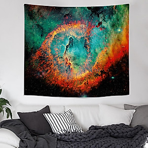 Psyhilar Black Light Posters for Adults and Teens, Outer Space Nebula Galaxy Backdrop UV Reactive Tapestry Blacklight Wall Hanging Universe (59 x 51 Inches)