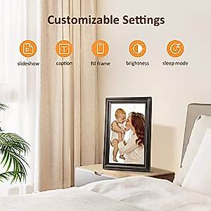 Canupdog WiFi Digital Picture Frame 10.1 Inch, 1080P IPS Touch Screen Digital Photo Frame with 16GB Memory, Auto-Rotate, Wall Mountable, Instantly Send Photos or Videos from Anywhere via Frameo App