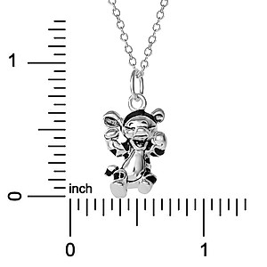 Disney Winnie the Pooh Womens Sterling Silver Necklace - Tigger Pendant Necklace with 18-inch Chain Jewelry for Women