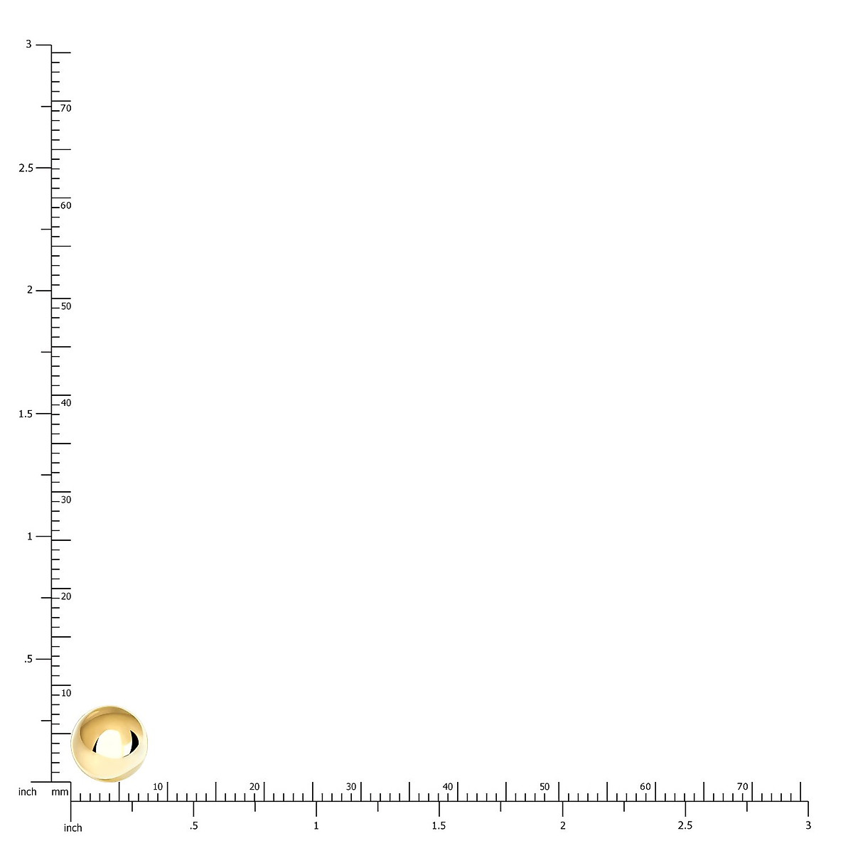 Honolulu Jewelry Company 14K Real Yellow Gold Polished Round Ball Stud Earrings (8mm - Yellow Gold)