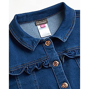 Vince Camuto Girls' Jean Jacket - Basic Casual Soft Stretch Denim Jacket (Size: 7-12), Size 8, Dark Wash Soild