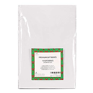 MOMONI Premium 13 Piece White Gift Boxes with Lids of Assorted Sizes with 4 inch Deep Robe Wrapping Boxes Set for Wrapping Christmas Gifts, Birthday, Holiday