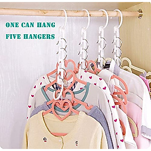 Sisnails 6 Pack White Magic Hangers Space Saving Hangers for Closet Organizer， Plastic Clothes Hangers ，Multifunctional Closet Storage Hangers, Essential Hangers for Dormitories and Home