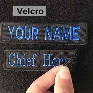 Custom Embroidered Name Patches,Personalized You Name Tag Hook and Loop,Iron On Police Patch for Tactical Vest,Jacket,Carrier,Hat/4'' x 1''/3''x1'', Black (Embroidery)