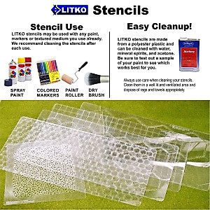 LITKO 1-inch Hex Grid Stencil, Dot Pattern