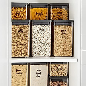 Talented Kitchen 375 Pantry Labels for Containers, Preprinted Clear Kitchen Labels for Organizing Storage Canisters & Jars, Script + Numbers + Date Stickers (Water Resistant)
