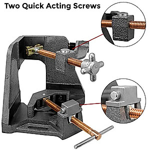 Strong Hand Tools WAC35-SW Strong Hand 3-Axis Fixture Vise with Quick Acting Screw, Two Stand-Offs, Swing Away Arm with 3.75" Miter Joint, 2.45" T-Clearance