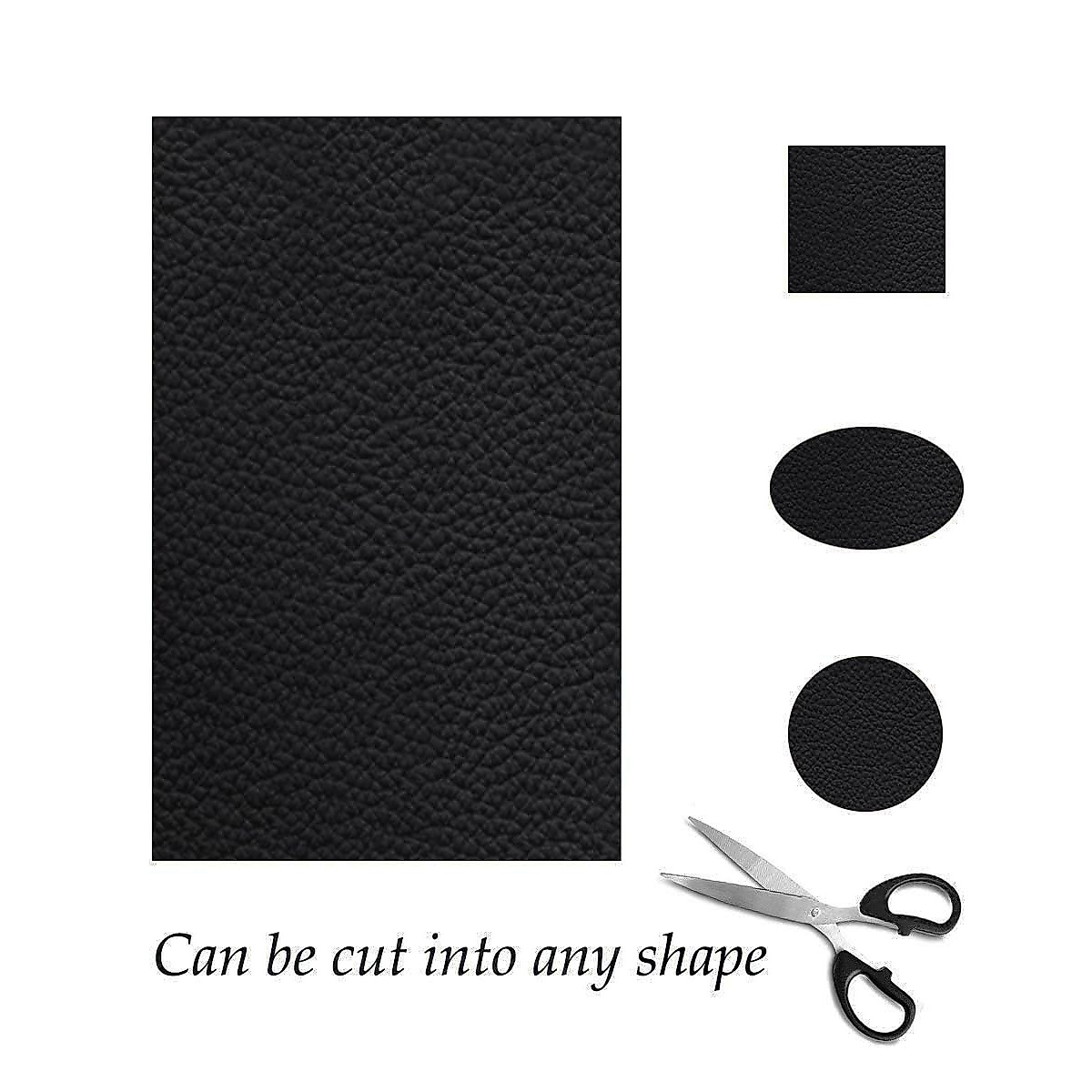 Nisorpa 6pcs Self Adhesive Leather Repair Patch 6x10in Black PU Leather Patch Kit for Couch Furniture Sofas Car Seats Handbags Jackets