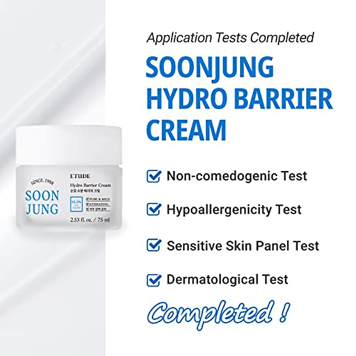 ETUDE HOUSE Soonjung Hydro Barrier Cream 75ml (New Version) | Moisturizing and Soothing Cream | Non-Comedogenic, Hypoallergenic & Fragrance Free Moisturizer for Face