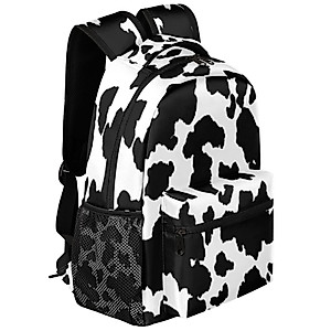 Cow Print Pattern Large Backpack Rucksack Animal Book Bag Travel Hiking School Bag for Adult Boys Girls
