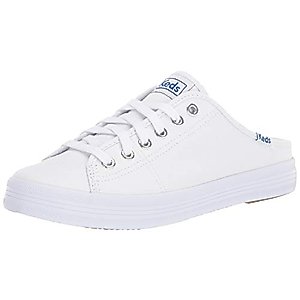 Keds womens Kickstart Mule Core Canvas Sneaker, White, 7.5 US