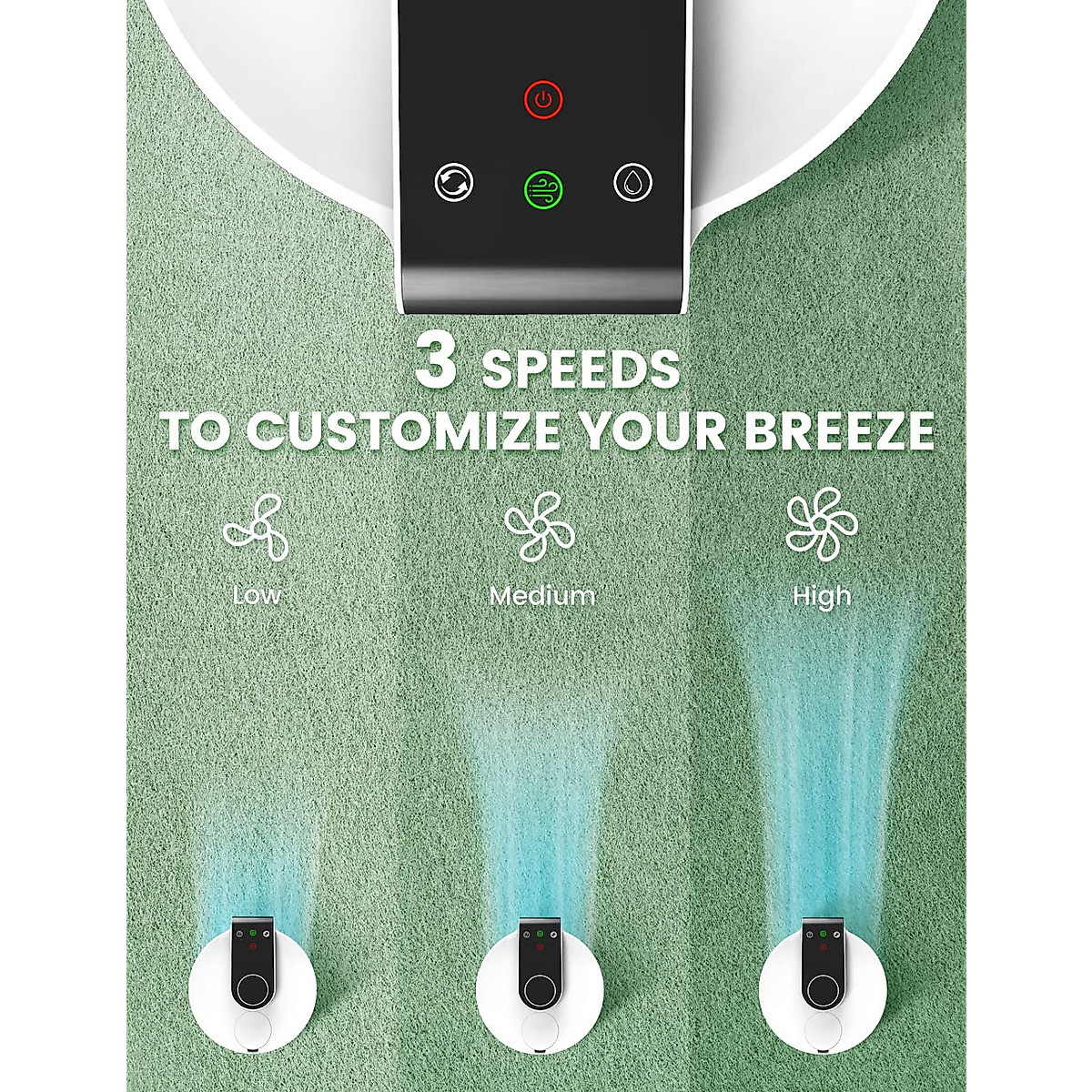 Mini Portable Air Conditioner, 9" Personal Air Cooler & Humidifier, 360° Rotation & 3 Speeds, USB Rechargeable Portable Air Cooler , 4000mAh Battery Operated, Evaporative Air Cooler for Room/Travel