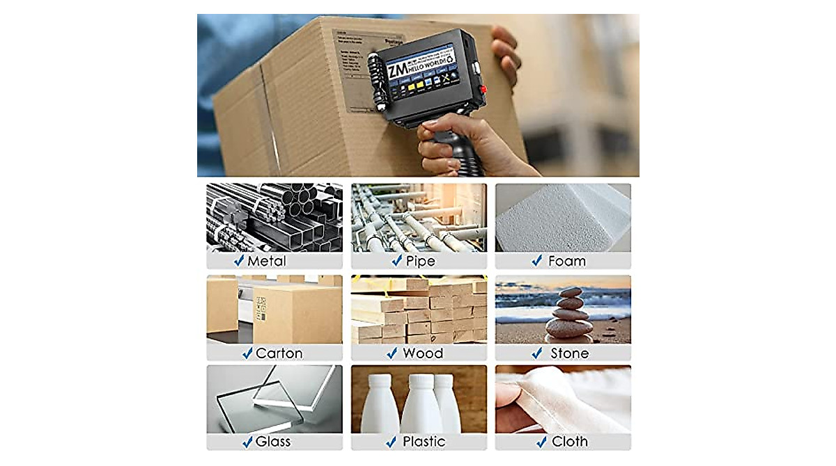 Portable Handheld Inkjet Printer with HD Touch Screen - Precise Printing