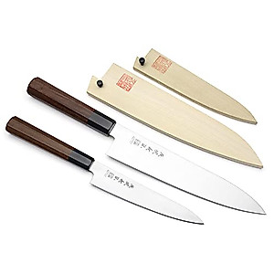 Yoshihiro Ice Hardened Stainless Steel Japanese Chef Knife Set (Gyuto (210mm) & Petty (150mm))
