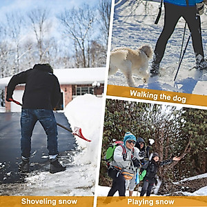 Gelindo Crampons Ice Cleats Traction, 19 Spikes Stainless Steel for Snow Shoes Boots, Safe Protection for Hiking, Walking, Climbing, Jogging, Mountaineering on Snow Muddy Road Anti-Slip