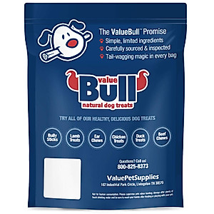 ValueBull Braided Beef Gullet Sticks for Dogs, Thick 6", 25 ct. - Beef Esophagus Dog Treats, Chondroitin Joint Support