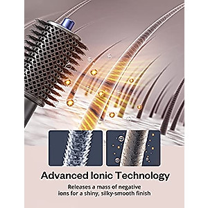 1300W Blow Dryer Brush, with High-Speed Brushless Motor (11000 RPM), Salon-Grade Hair Dryer Brush, Heated Curling Brush, with Negative Ions, Style, Curl, and Volumize, All-in-One Blow Dryer Brush