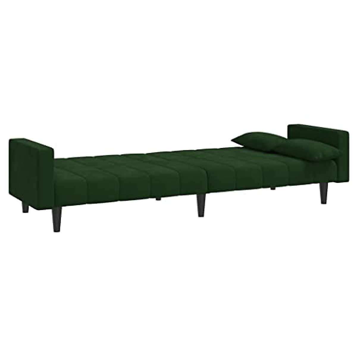 RMPOOML Modern Sofa, Home Sofa Seating, Outdo or Patio Sofa, 2-Seater Sofa Bed with Two Pillows Dark Green Velvet for Living Room, Bedroom, Office, Apartment