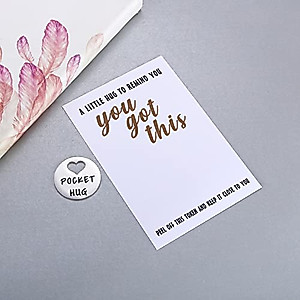 MIXJOY You Got This Pocket Hug Token & Greeting Card for Friends Family, Think of You Missing You Gift, Positivity Cheer Up Gift for Him Her, Sengding a Hug Gifts