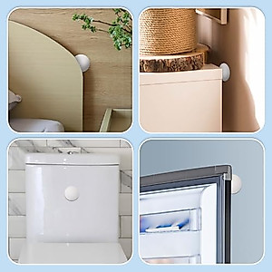 JULBEAR Door Stopper Wall Protector, 12PCS Door Knob Stoppers Wall Protector with Strong Back Adhesive,Quiet, Shock, Absorbent Silicone, Door Handle Bumpers and Protect Wall Surfaces (Round 2 inch)