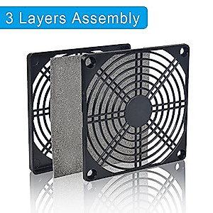 ELUTENG 120mm Fan Filter 2 Pack IP40 Dustproof Blower Guard ABS Computer Ventilator Grill 12cm Fan Mesh Cover Tool-Free Fan Strainer Compatible for 120x120 Case Fan USB Cooling Fan