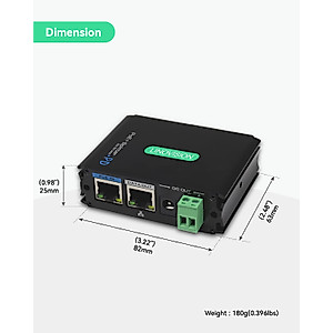 LINOVISION Industrial Gigabit POE+ Splitter with DC12V/DC24V/ POE 24V Output, Wide Voltage Input, IEEE802.3af/at POE to DC Power Supply for Security Cameras, Access Control Systems