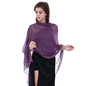 BANETTETA Shawls and Wraps for Evening Dresses Shawls and Wraps for Weddings Formal Shawls and Wraps for Evening Dresses Purple Shawl Fall (Purple)