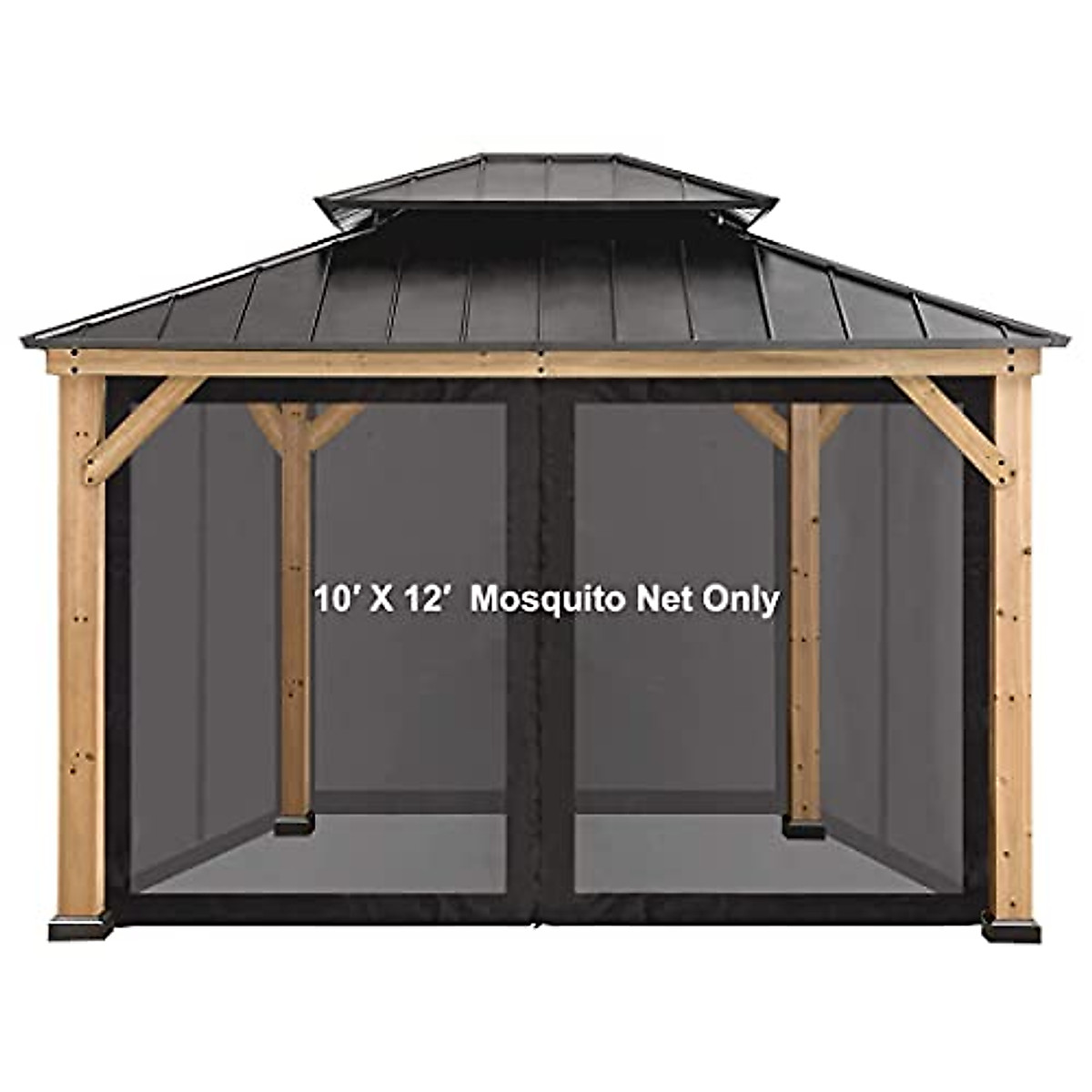 CoastShade Universal Replacement Canopy Mosquito Netting Screen Sidewalls Only for 10' x 12' Gazebo Canopy